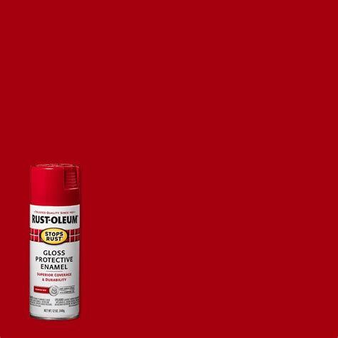 Rust Oleum Stops Rust 12 Oz Protective Enamel Gloss Sunrise Red Spray Paint 7762830 The Home