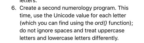 Solved Ettets 6 Create A Second Numerology Program This