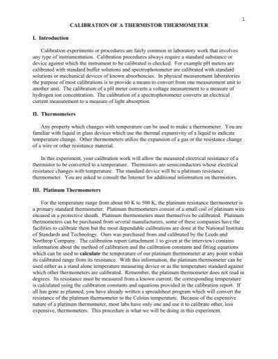 Thermistor Calibration Experiment