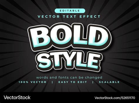 Bold Style Text Effect Dark Template Design Vector Image
