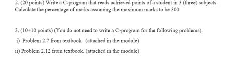 Solved 2 20 Points Write A C Program That Reads Achieved