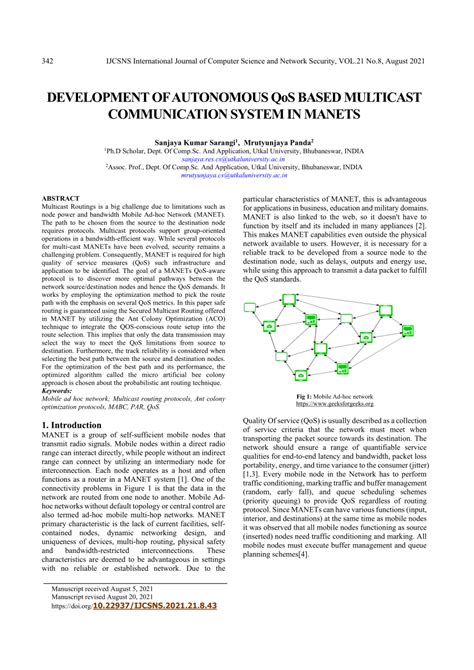 Pdf Development Of Autonomous Qos Based Multicast Communication System In Manets