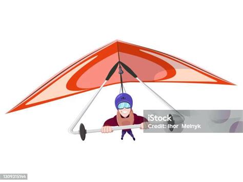 하늘에서 날아다니는 쾌활한 묘미 글라이딩 극단적 인 야외 스포츠 활동 스카이 다이빙 스포츠맨 플라잉 낙하산 만화 평면 벡터 일러스트 만화에 대한 스톡 벡터 아트 및 기타