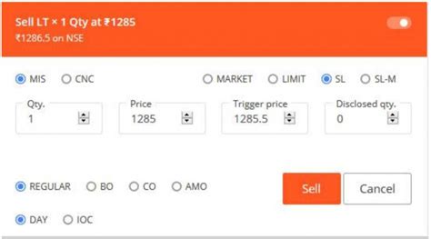 Trigger Price In Zerodha Set Price By Kite For Cover Bracker Order