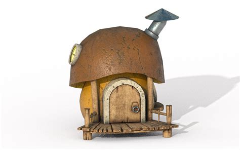 버섯 집 무료 3d 모델 3ds Obj C4d Fbx Dxf Free3d