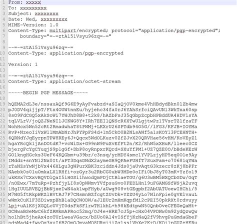 email receiving a response that is pgp encrypted information