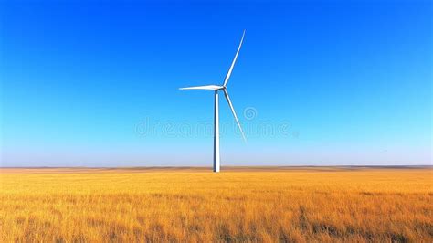 Minimalist Outdoor Scene With Wind Turbine Generative Ai Stock Illustration Illustration Of