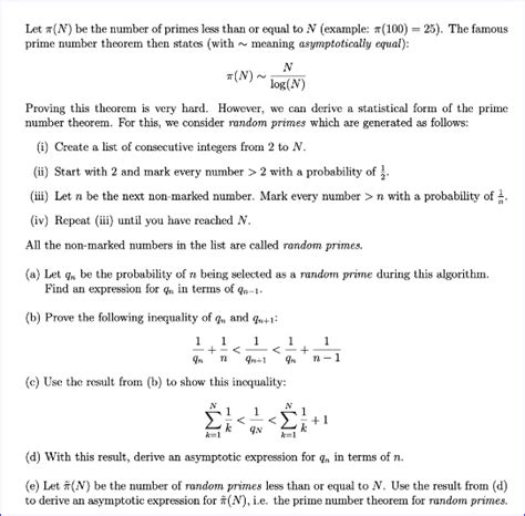 Let Xn Be The Number Of Primes Less Than Equal N Example X The Famous Prime Number Theorem