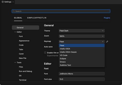 Keymap Jetbrains Fleet Documentation