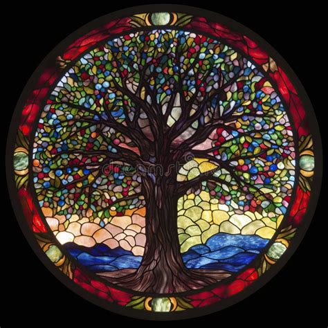 Illustration In Stained Glass Window Of The Church Of The Immaculate Conception Of The Blessed