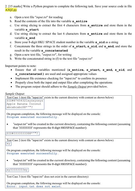 Solved 2 15 Marks Write A Python Program To Complete The