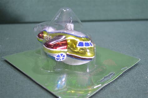 Купить Елочная игрушка из стекла Самолет самолетик Стекло Клинское объединение Елочка в