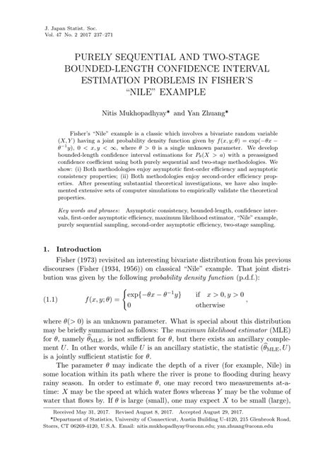 Pdf Purely Sequential And Two Stage Bounded Length Confidence Interval Estimation Problems In