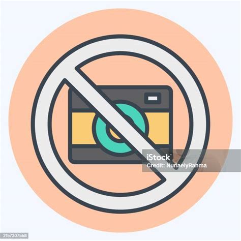 아이콘 카메라 금지 공항 기호와 관련이 있습니다 색상 메이트 스타일 심플한 디자인 일러스트레이션 가정용 캠코더에 대한 스톡 벡터 아트 및 기타 이미지 Istock