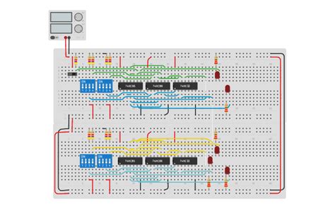 Circuit Design Sumador 4 Bits Tinkercad
