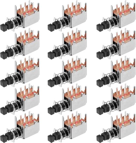 Uxcell Push Button Switch DPDT 6 Pin 1 Position Self Locking Black 15pcs Amazon Com