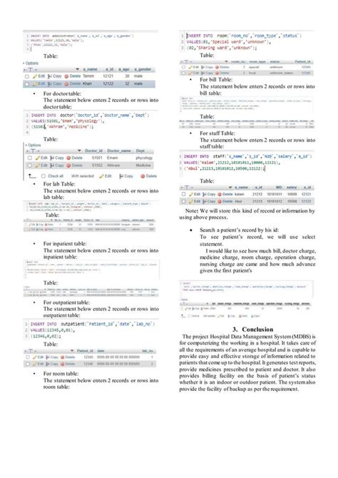 hospital database management system sql docx databases computer
