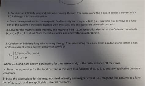 Solved 2 Consider An Infinitely Long And Thin Wire Running Chegg