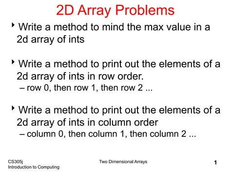 2d Arrays Problemsppt