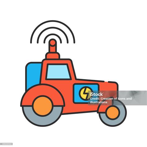농업 트랙터 색상 라인 아이콘 스마트 농업 현장 작업을 위한 중농업 기계 농업 차량 웹 페이지 앱에 서명합니다 편집 가능한 스트로크 픽셀 완벽한 Dna에 대한 스톡 벡터
