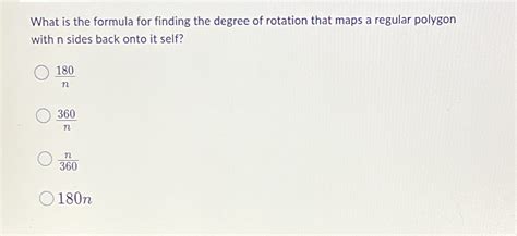 What Is The Formula For Finding The Degree Of Rotation That Maps A