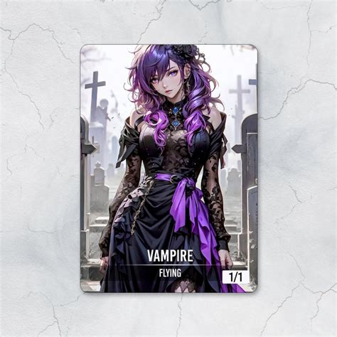 Vampire Token 1 1 Purple Custom Art Token Anime Style Ethereal Vampire