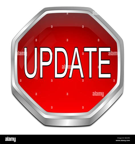 Glossy Red Update Button D Illustration Stock Photo Alamy