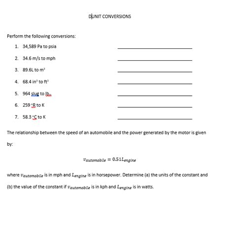 Solved The Relationship Between The Speed Of An Automobile
