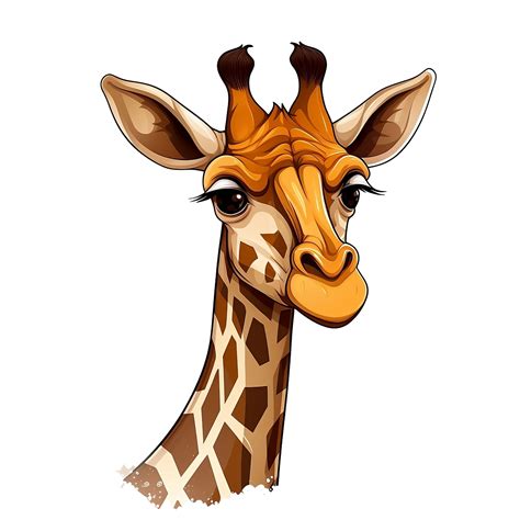 Ai Generated Cartoon Artistic Giraffe No Background Applicable To Any