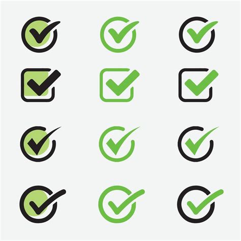 Check Box Icon With Correct Accept Checkmark Icons Green Tick Box Check List Circle Frame