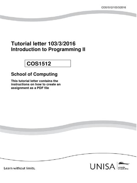 Cos1512 Tutorial 103 2016 Pdf Operating System Families Areas Of