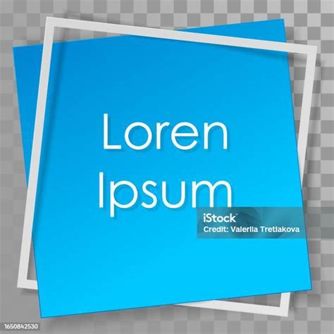 투명한 배경에 흰색 프레임이 있는 파란색 종이 스티커 벡터 그림입니다 공란에 대한 스톡 벡터 아트 및 기타 이미지 공란 광고 굽은 Istock