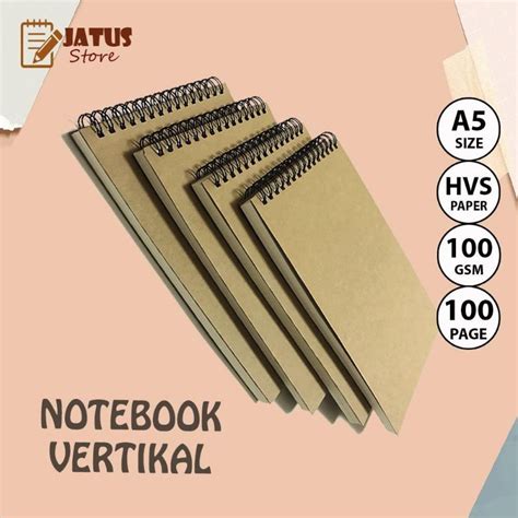 Jual NOTEBOOK A5 A6 NOTEBOOK VERTIKAL BUKU CATATAN SPIRAL ATAS KERTAS HVS Shopee Indonesia