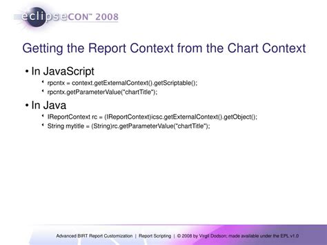 Ppt Advanced Birt Report Customization Report And Chart Scripting