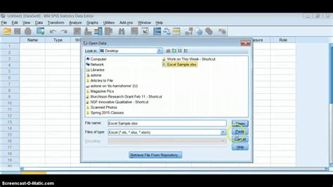 Importing An Excel Spreadsheet Into Spss Youtube