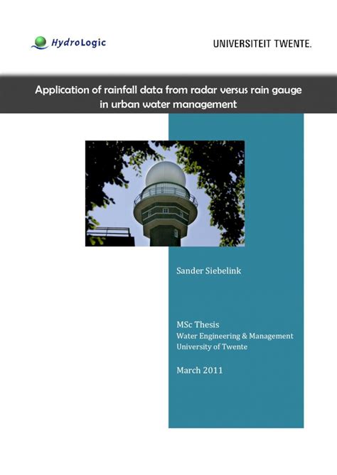 Pdf Application Of Rainfall Data From Radar Versus Rain Gauge In