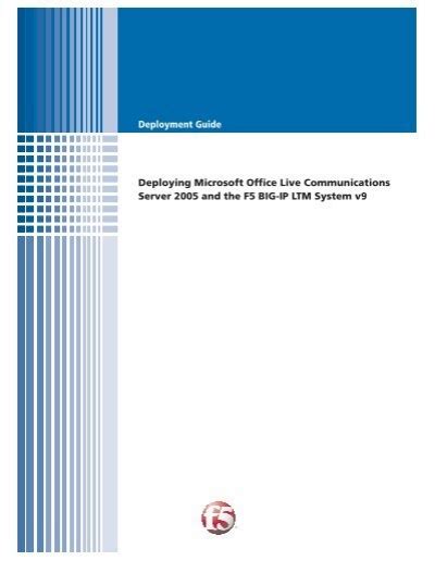Deployment Guide Deploying Microsoft Office Live Communications