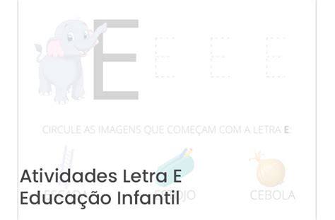 Letra E Para Preescolar