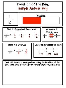 Fraction Of The Day NF Common Core By KellyInThird TpT