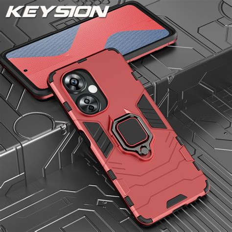 Keysion Shockproof Armor Case For Oneplus Nord Ce Lite G N Silicone Pc Metal Ring Stand