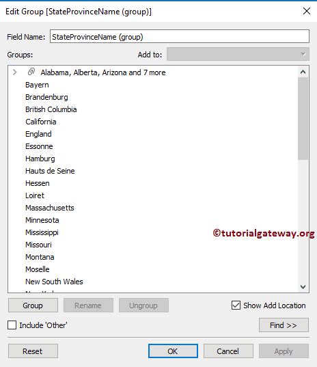 tableau grouping or group by