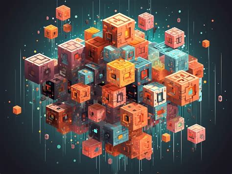 Premium Ai Image Blockchain Inspired Art Technology