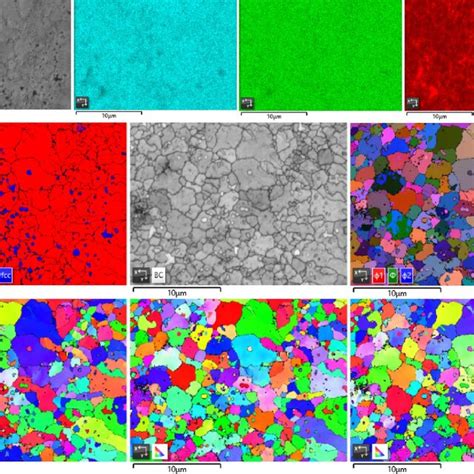 ebsd maps of as built nbmoti sample a sem map b d eds maps of nb
