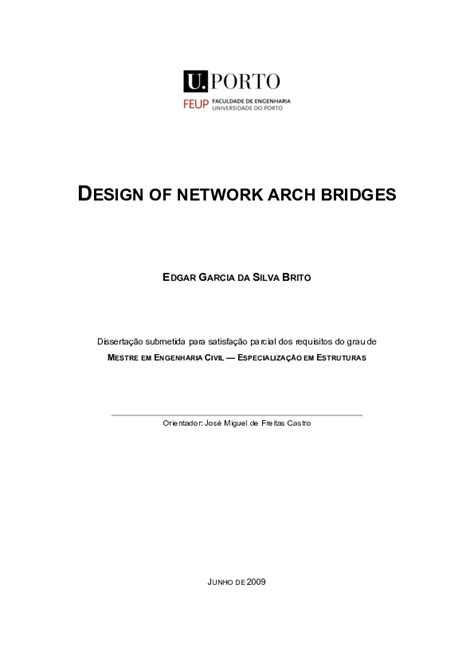 Pdf Design Of Network Arch Bridges