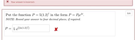 Solved Put The Function P T In The Form P P Ekt NOTE Chegg Com