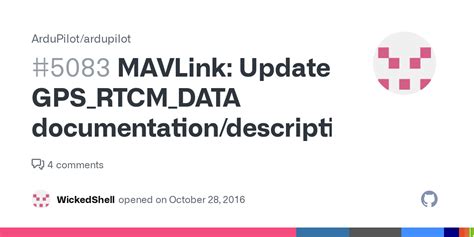 Mavlink Update Gpsrtcmdata Documentationdescriptions · Issue 5083