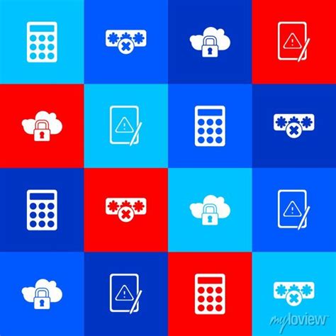 Set Password Protection Cloud Computing Lock And Tablet With Posters For The Wall • Posters