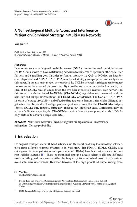 A Non Orthogonal Multiple Access And Interference Mitigation Combined