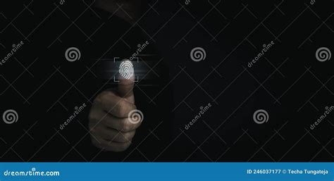 Human Thumb Scanning Over Biometric Scanner Against Microprocessor