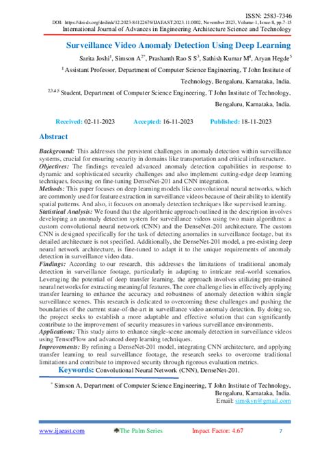 Pdf Surveillance Video Anomaly Detection Using Deep Learning